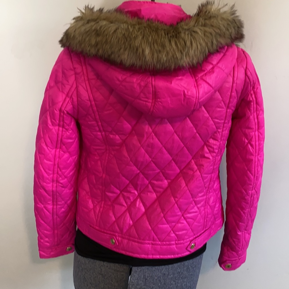 Juicy Couture Bright Pink Moto Style Jacket - Gem
